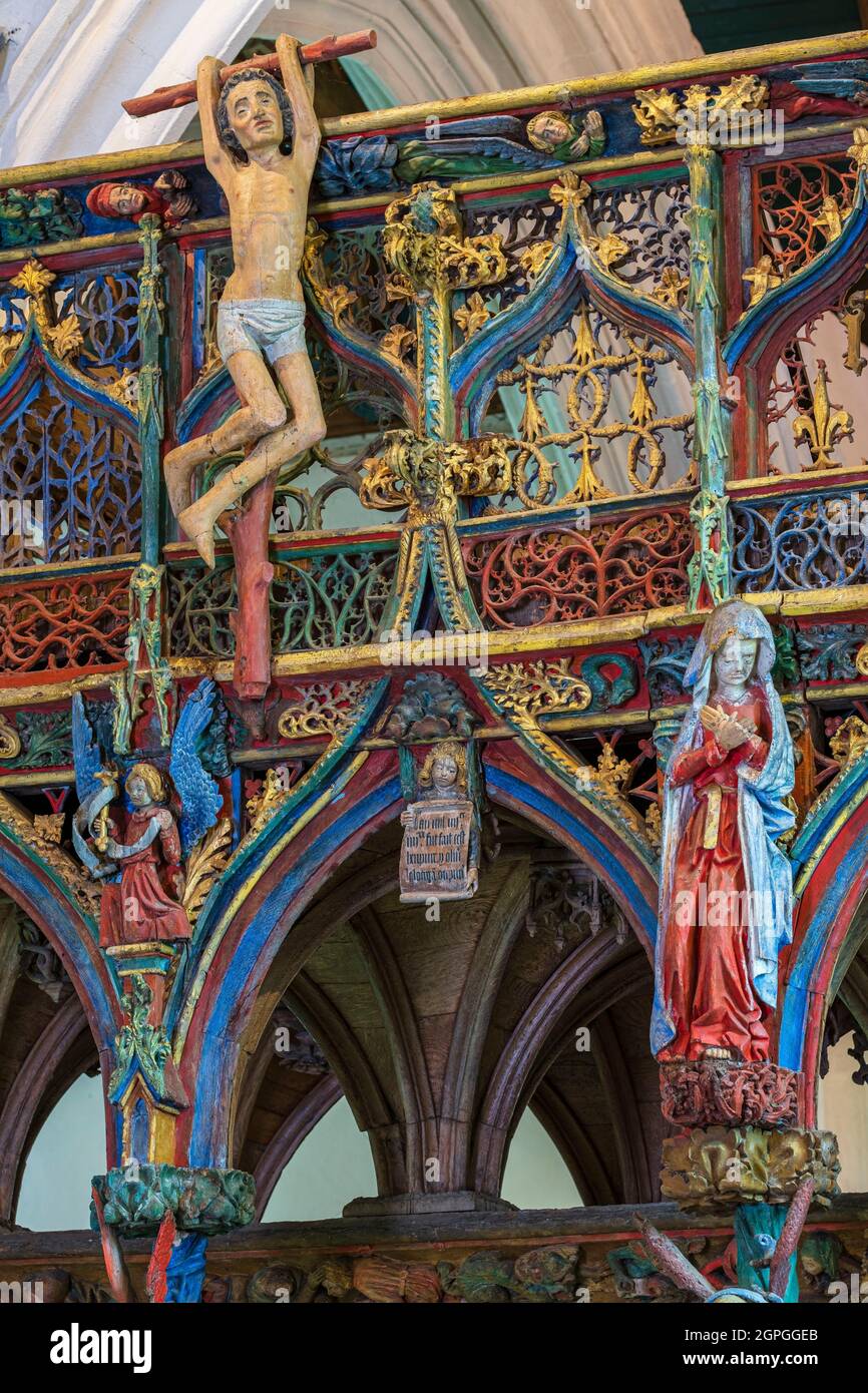 France, Morbihan, Le Faouët, 15th century Saint-Fiacre chapel ...