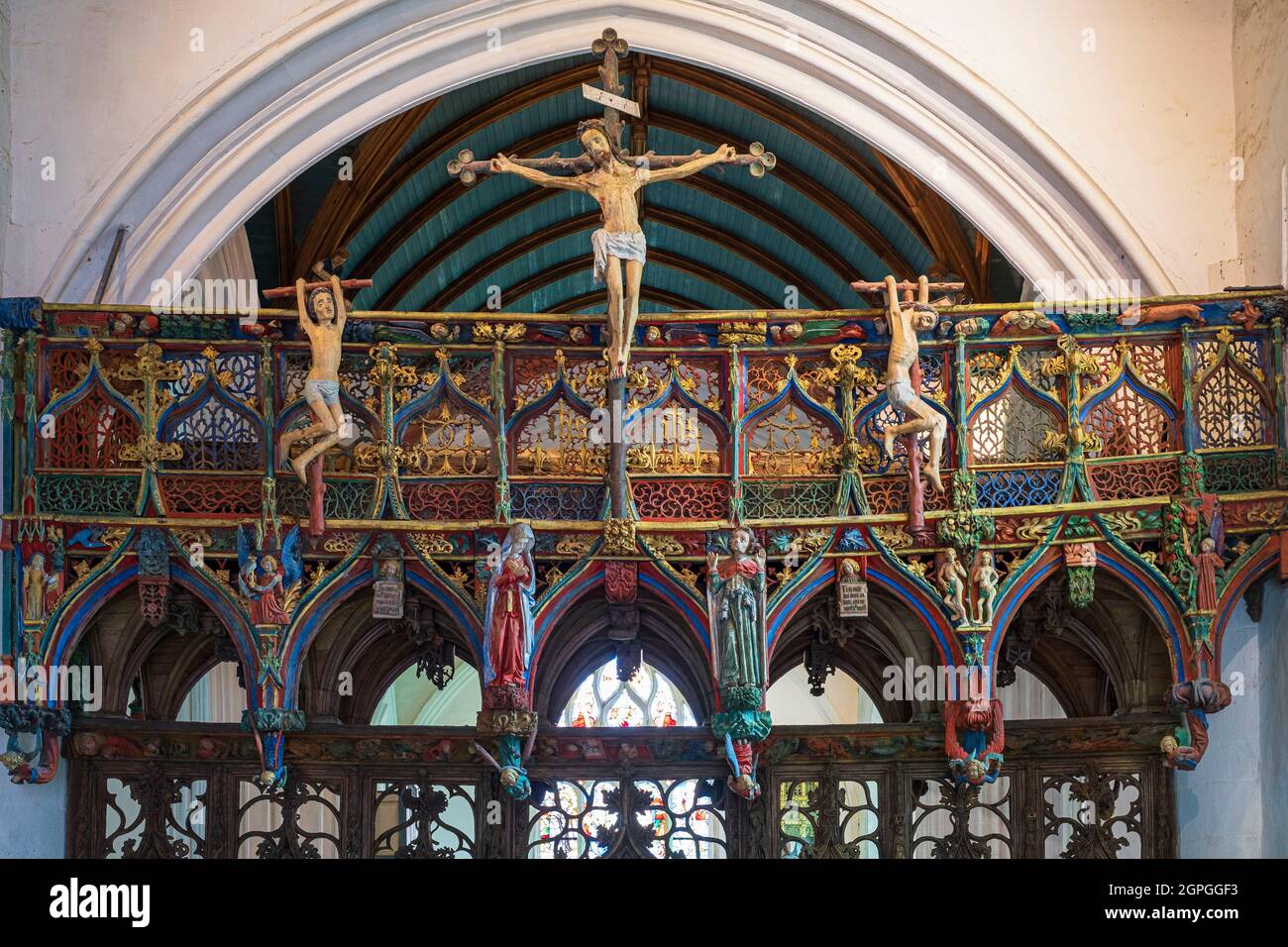 France, Morbihan, Le Faouët, 15th century Saint-Fiacre chapel ...