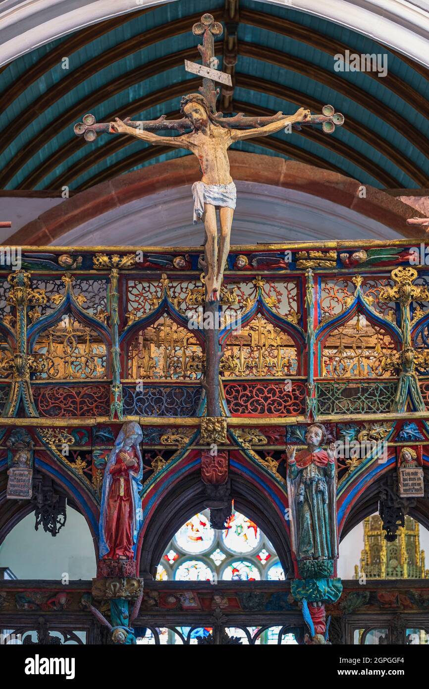 France, Morbihan, Le Faouët, 15th century Saint-Fiacre chapel ...
