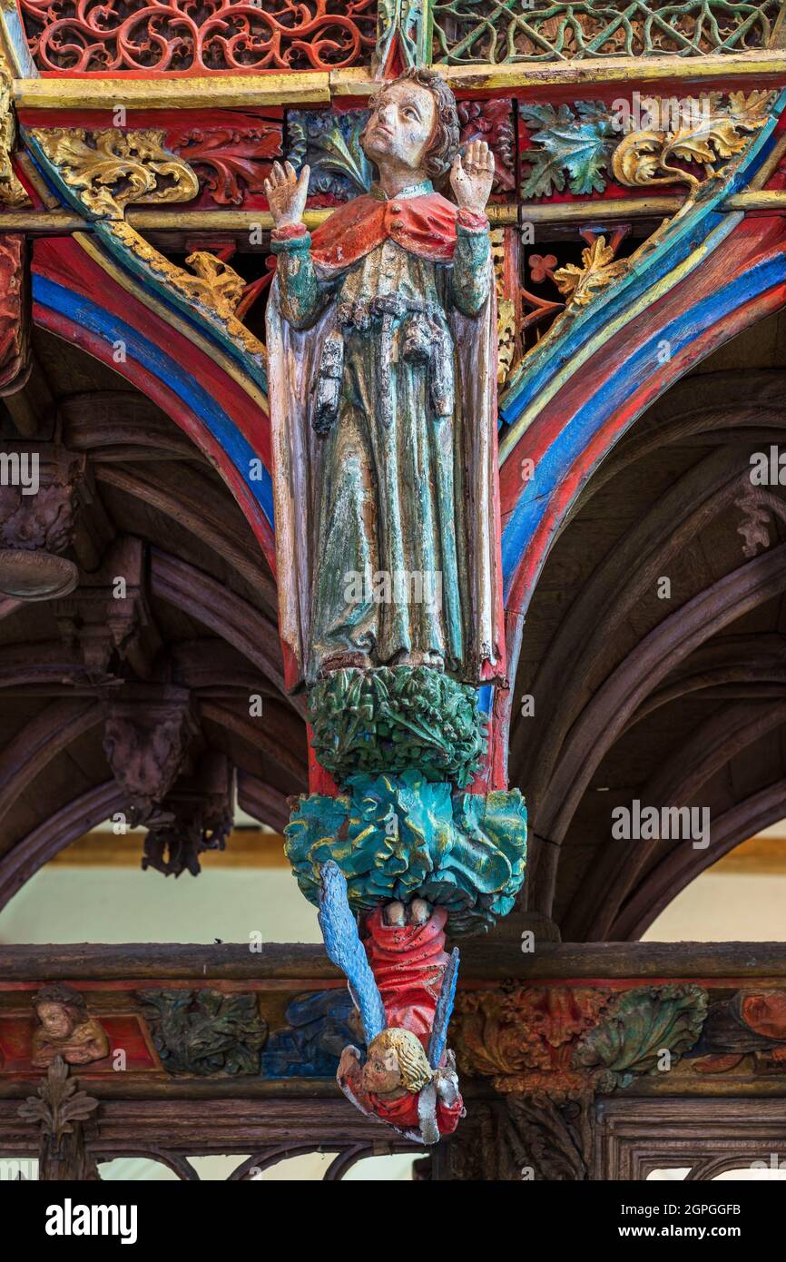 France, Morbihan, Le Faouët, 15th century Saint-Fiacre chapel ...
