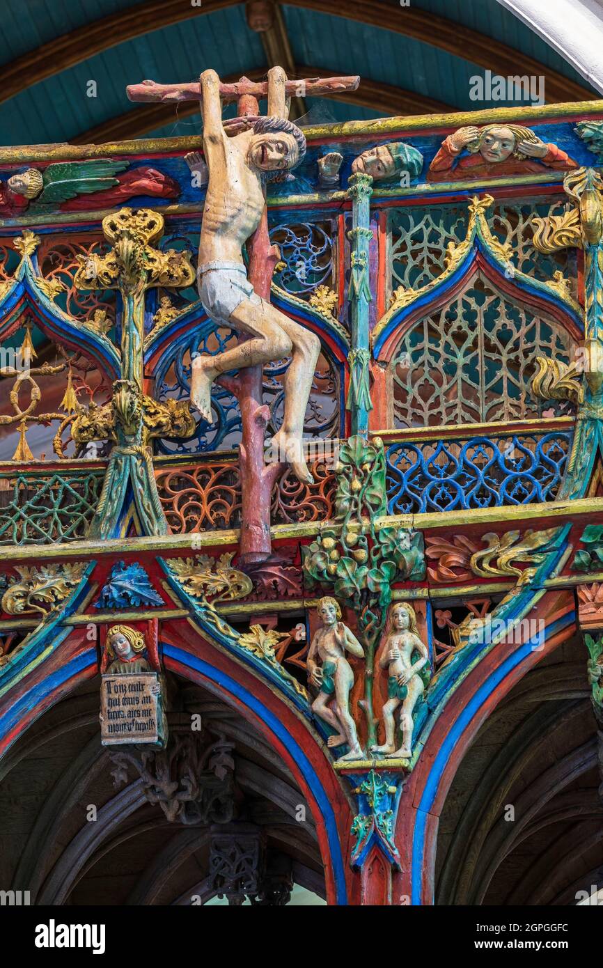 France, Morbihan, Le Faouët, 15th century Saint-Fiacre chapel ...