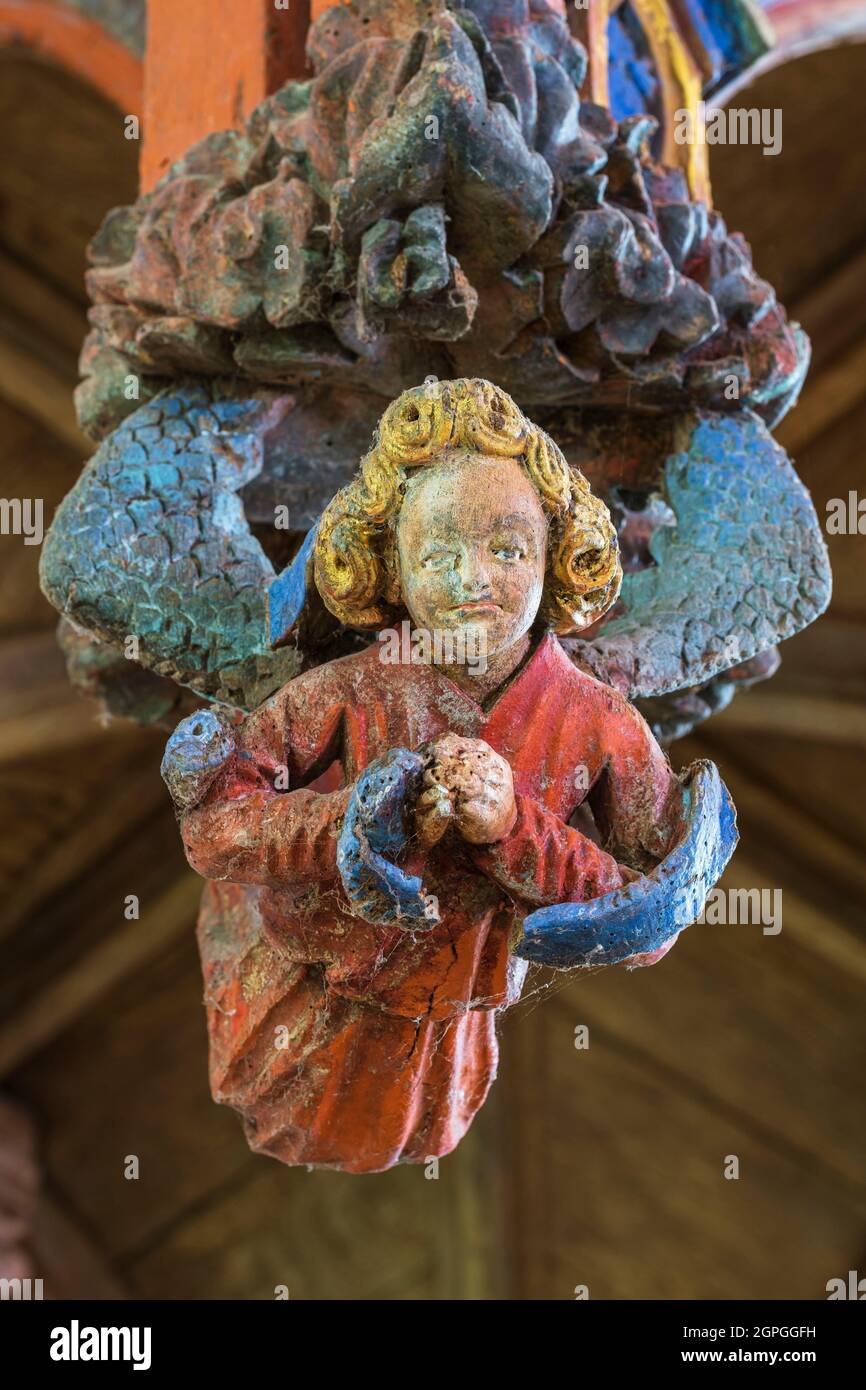 France, Morbihan, Le Faouët, 15th century Saint-Fiacre chapel ...