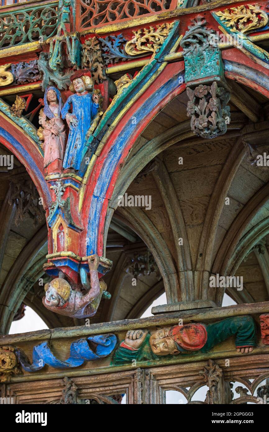France, Morbihan, Le Faouët, 15th century Saint-Fiacre chapel ...