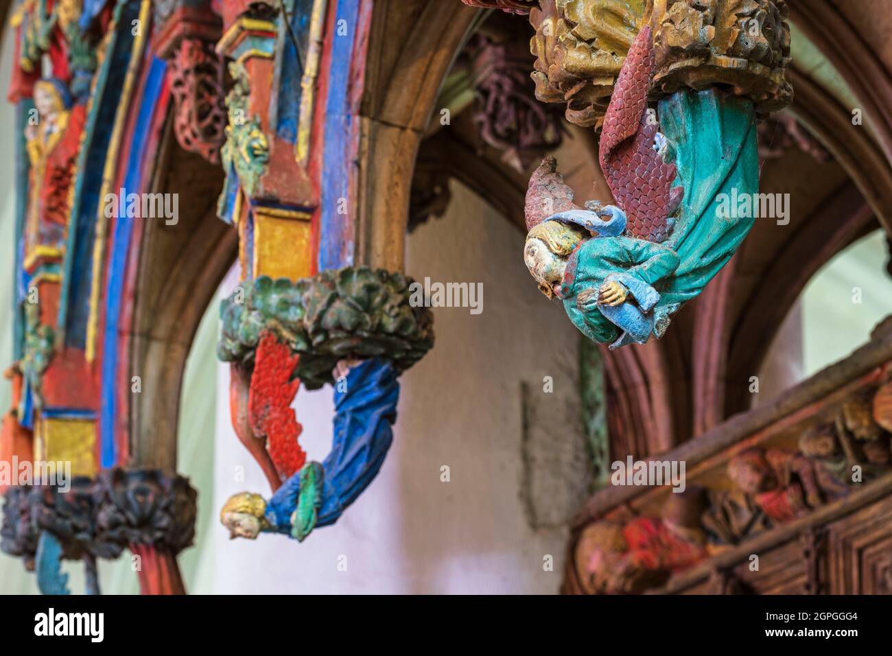 France, Morbihan, Le Faouët, 15th century Saint-Fiacre chapel ...