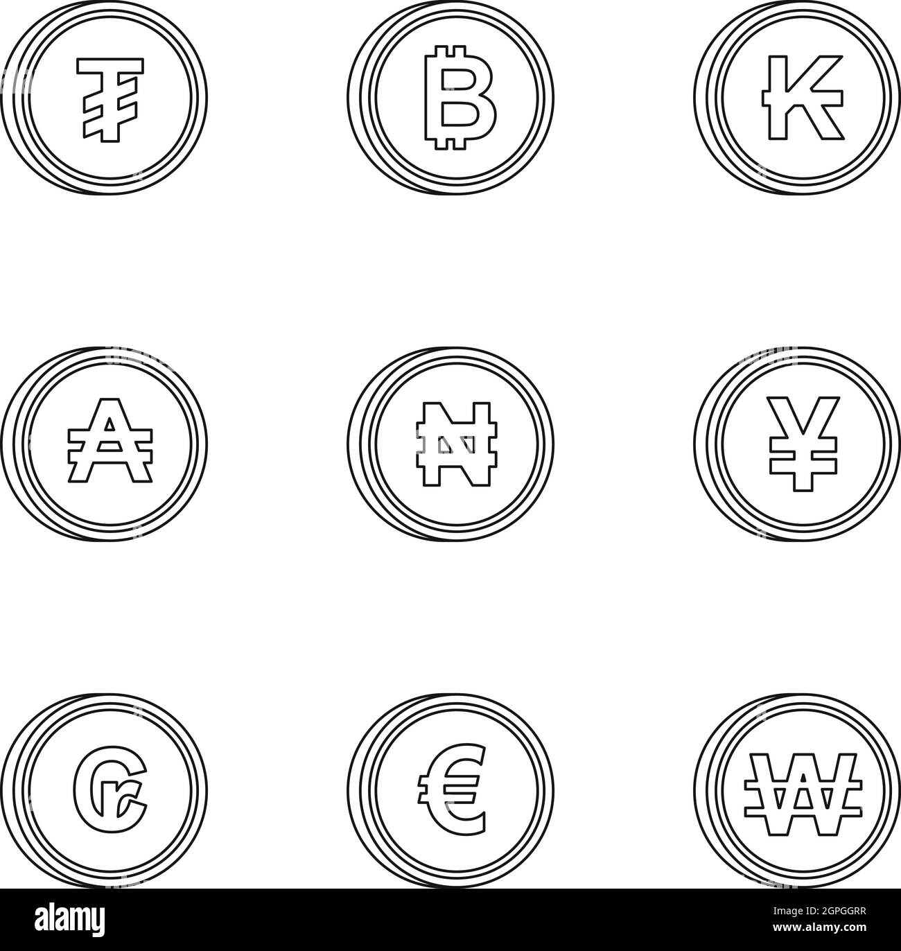 Money of countries icons set, outline style Stock Vector Image & Art ...