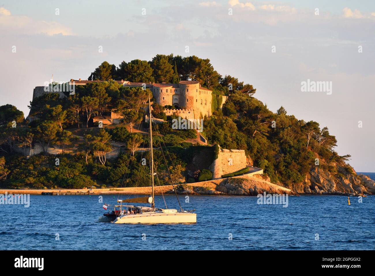 France, Var, Bormes les Mimosas, Fort de Bregancon, official residence ...