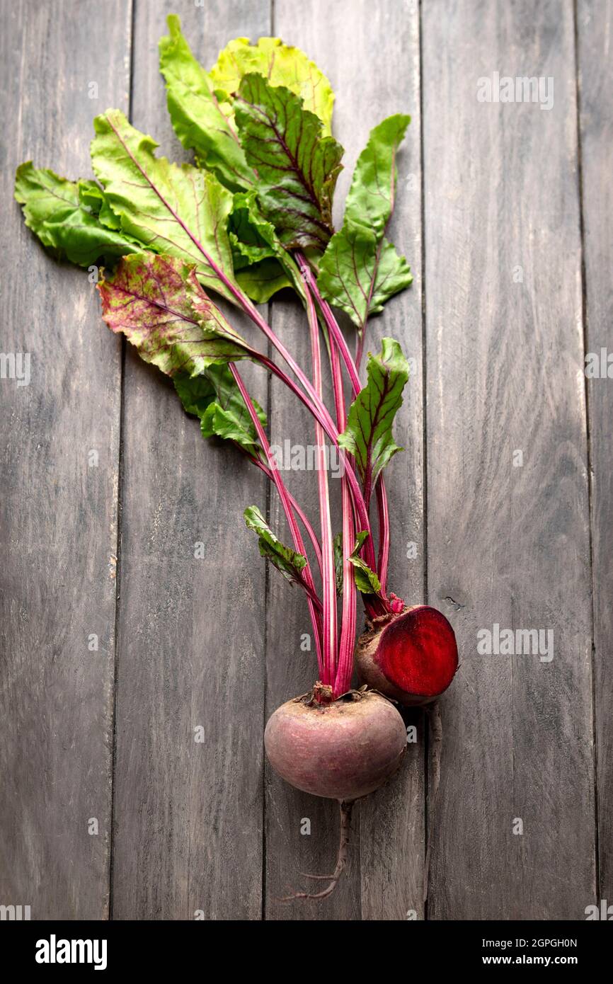 France, Paris, red beetroot (Beta vulgaris) late French variety and ...