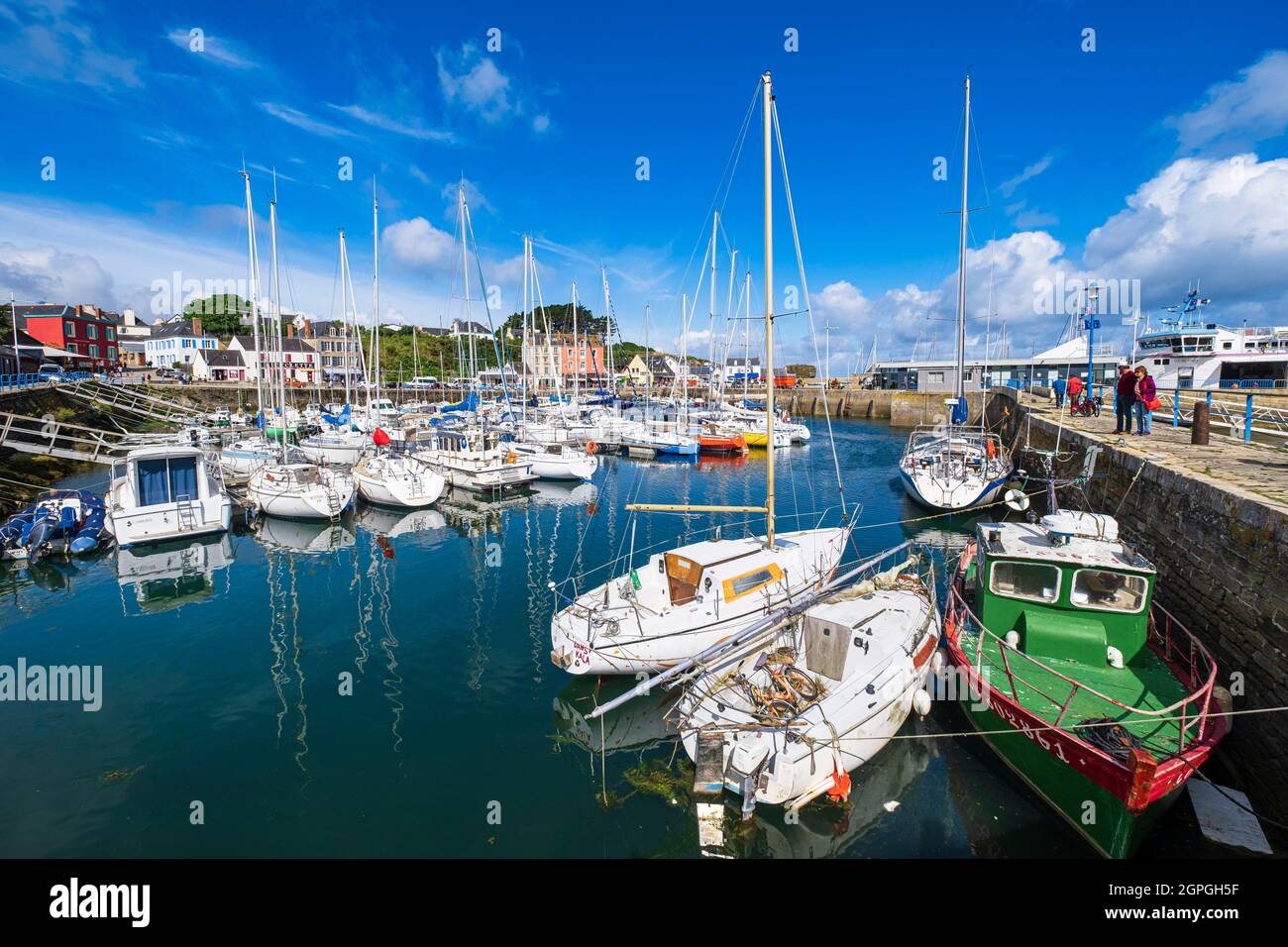France, Morbihan, Groix Island, Port Tudy, the harbour Stock Photo - Alamy