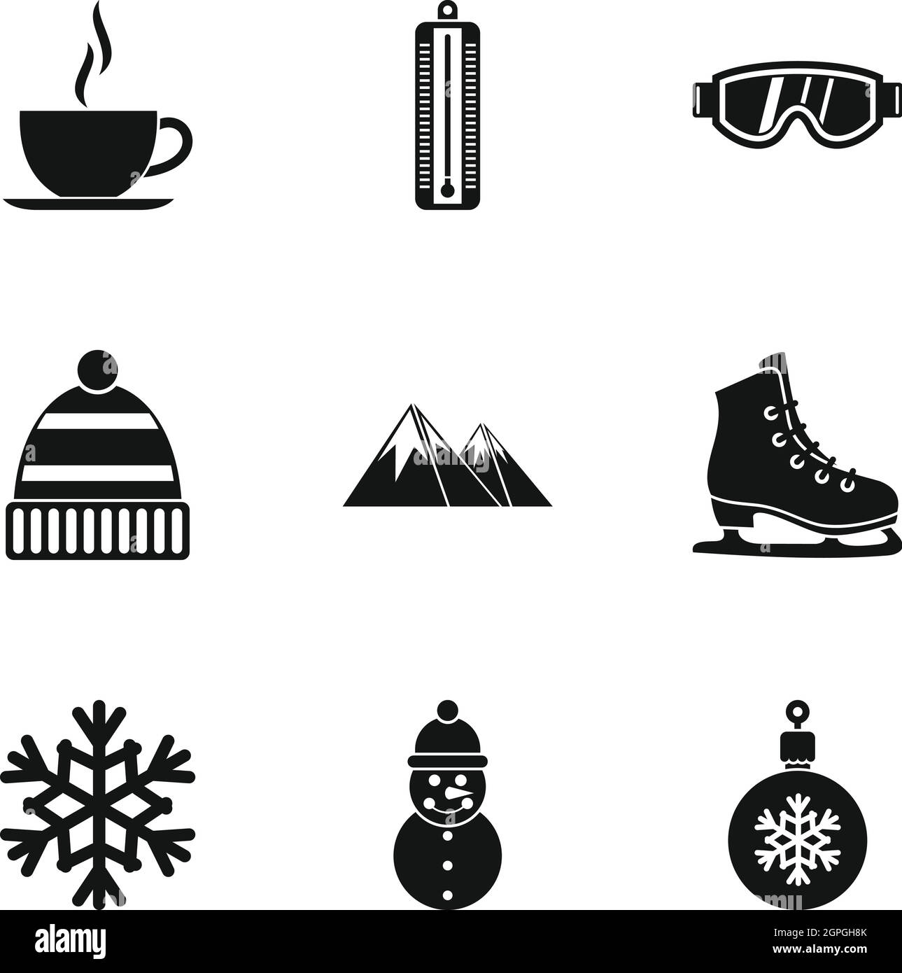 Season winter icons set, simple style Stock Vector Image & Art - Alamy