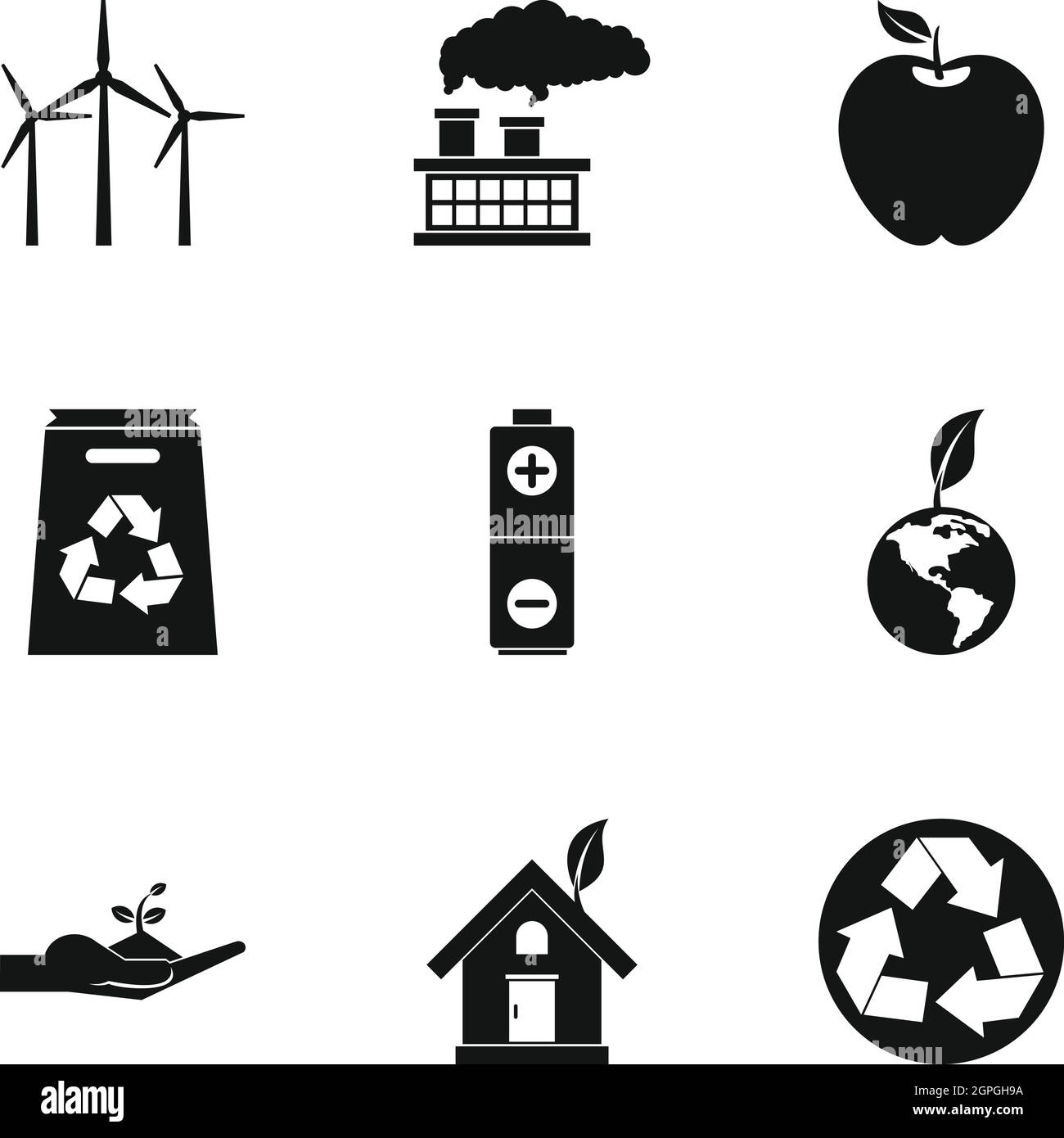 Environment icons set, simple style Stock Vector Image & Art - Alamy