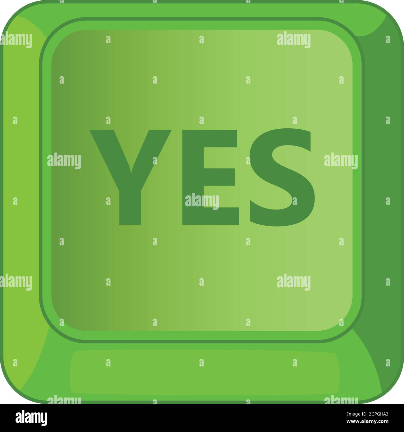Yes green button icon, cartoon style Stock Vector Image & Art - Alamy