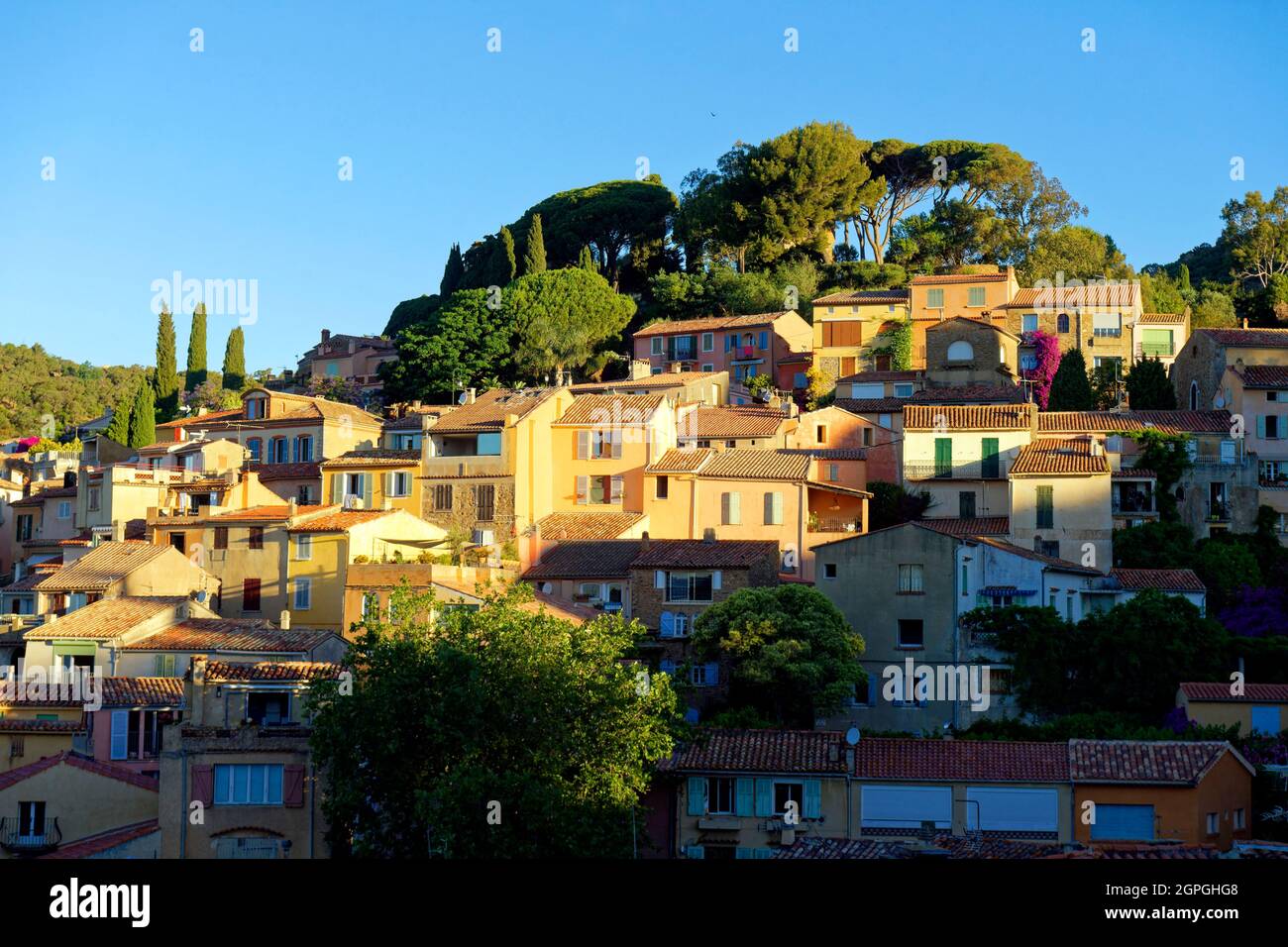 France, Var, Bormes les Mimosas, the old medieval village Stock Photo ...