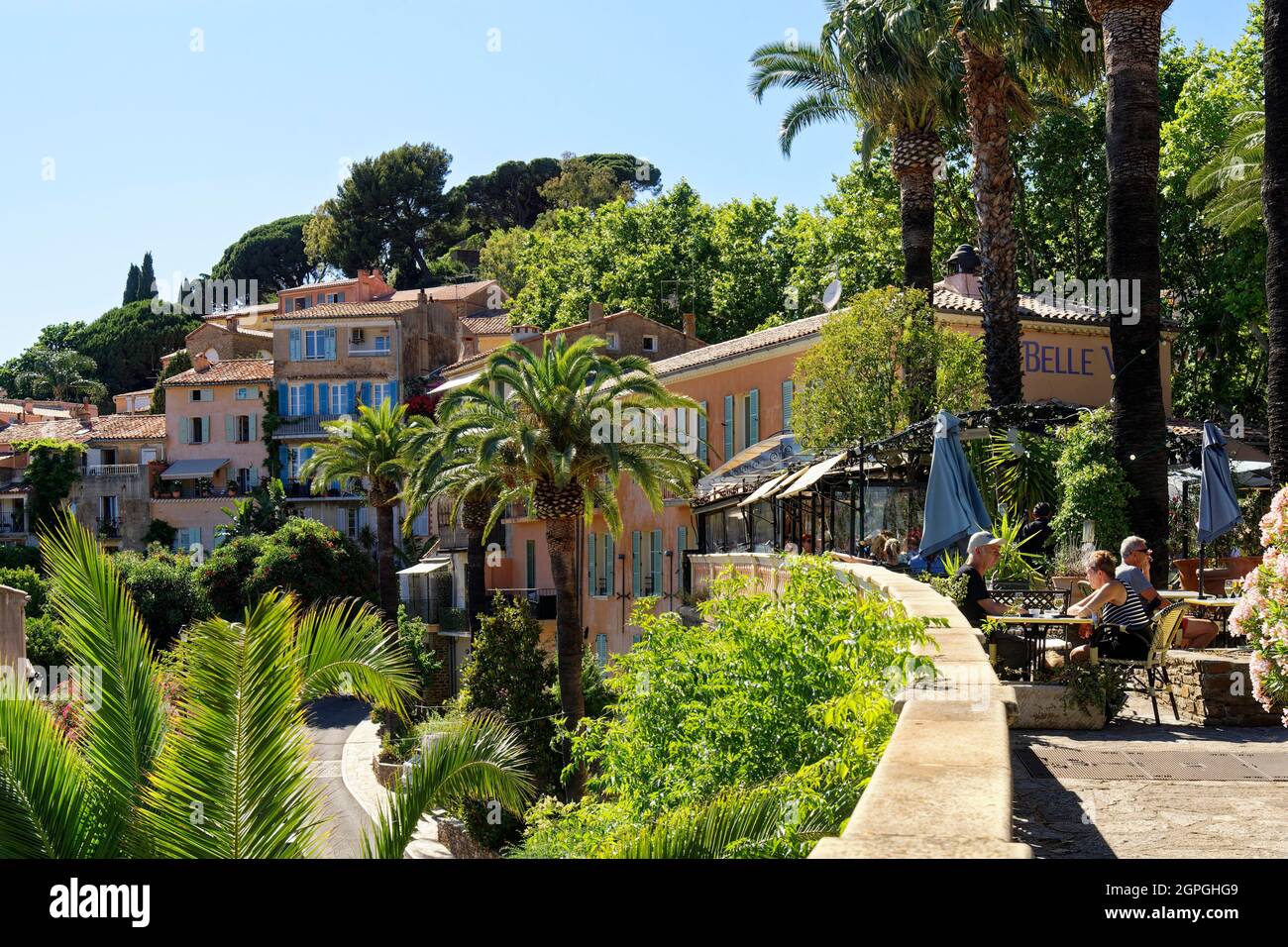 France, Var, Bormes-les-Mimosas, the old medieval village Stock Photo ...