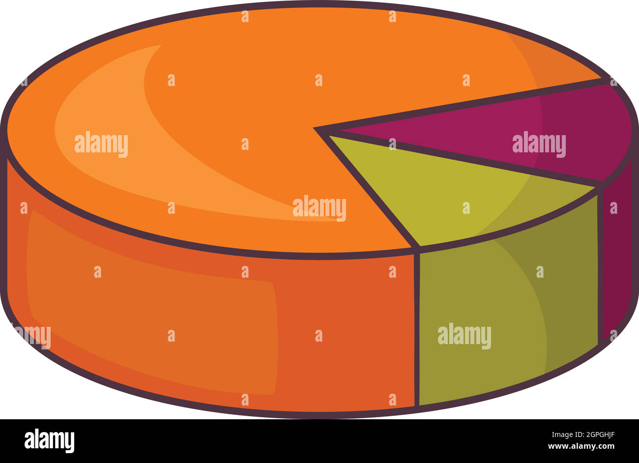 Colorful pie graphic chart icon, cartoon style Stock Vector Image & Art ...