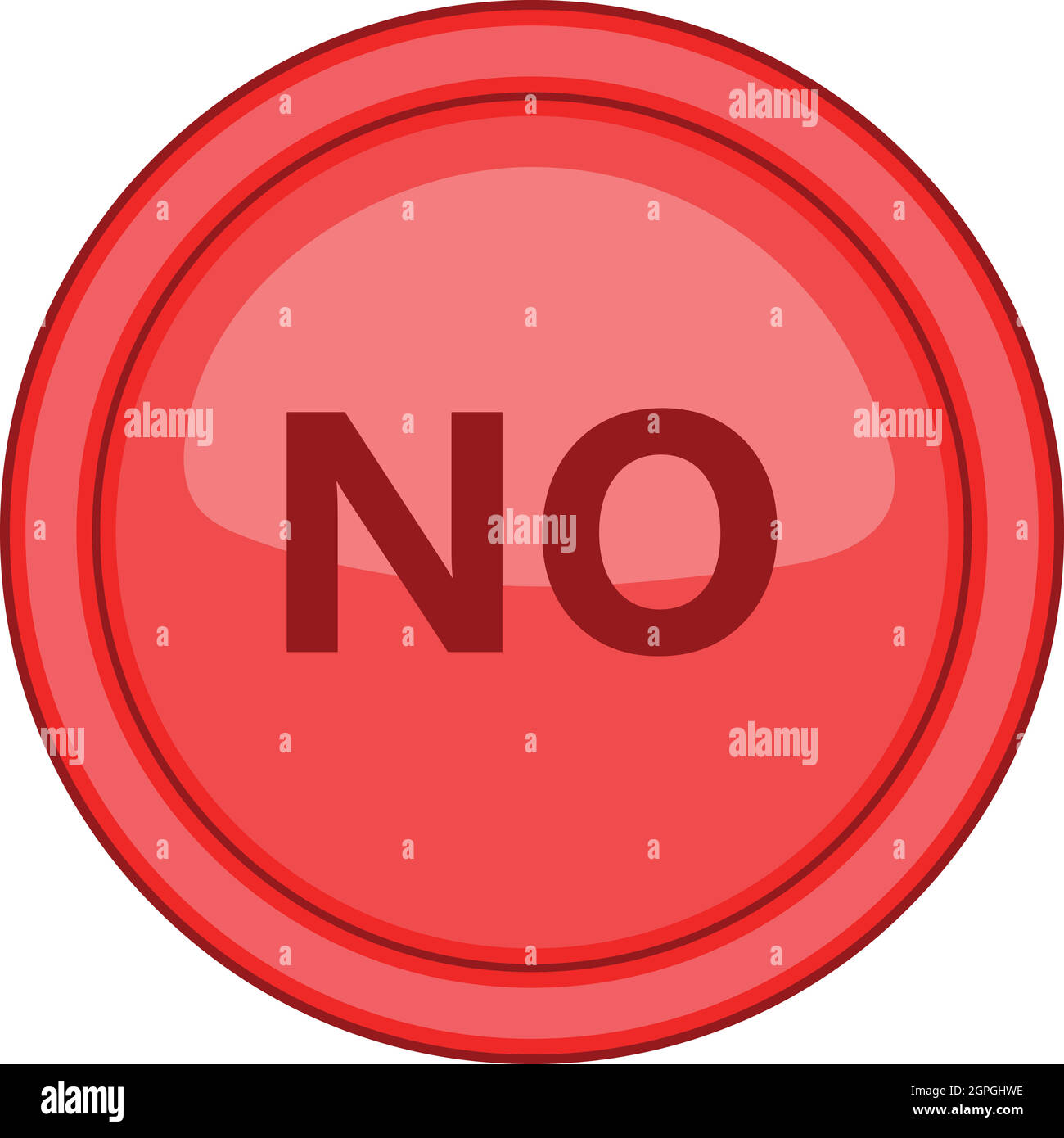 Yes red circle button icon, cartoon style Stock Vector Image & Art - Alamy