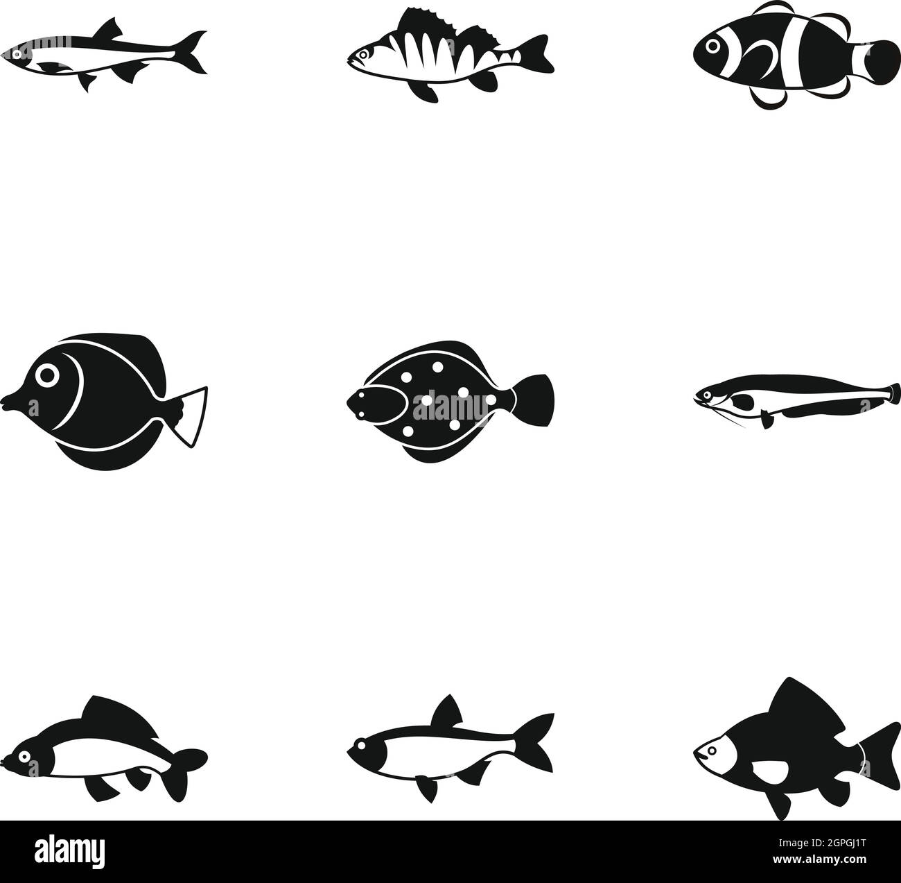 Species of fish icons set, simple style Stock Vector Image & Art - Alamy