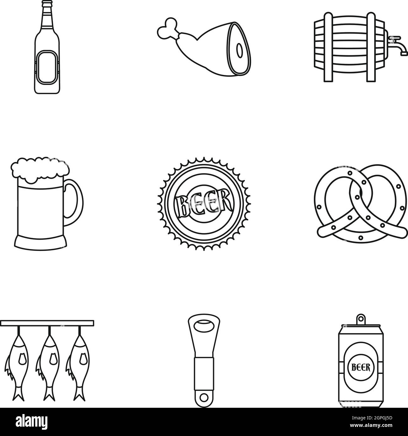 Beer icons set, outline style Stock Vector Image & Art - Alamy