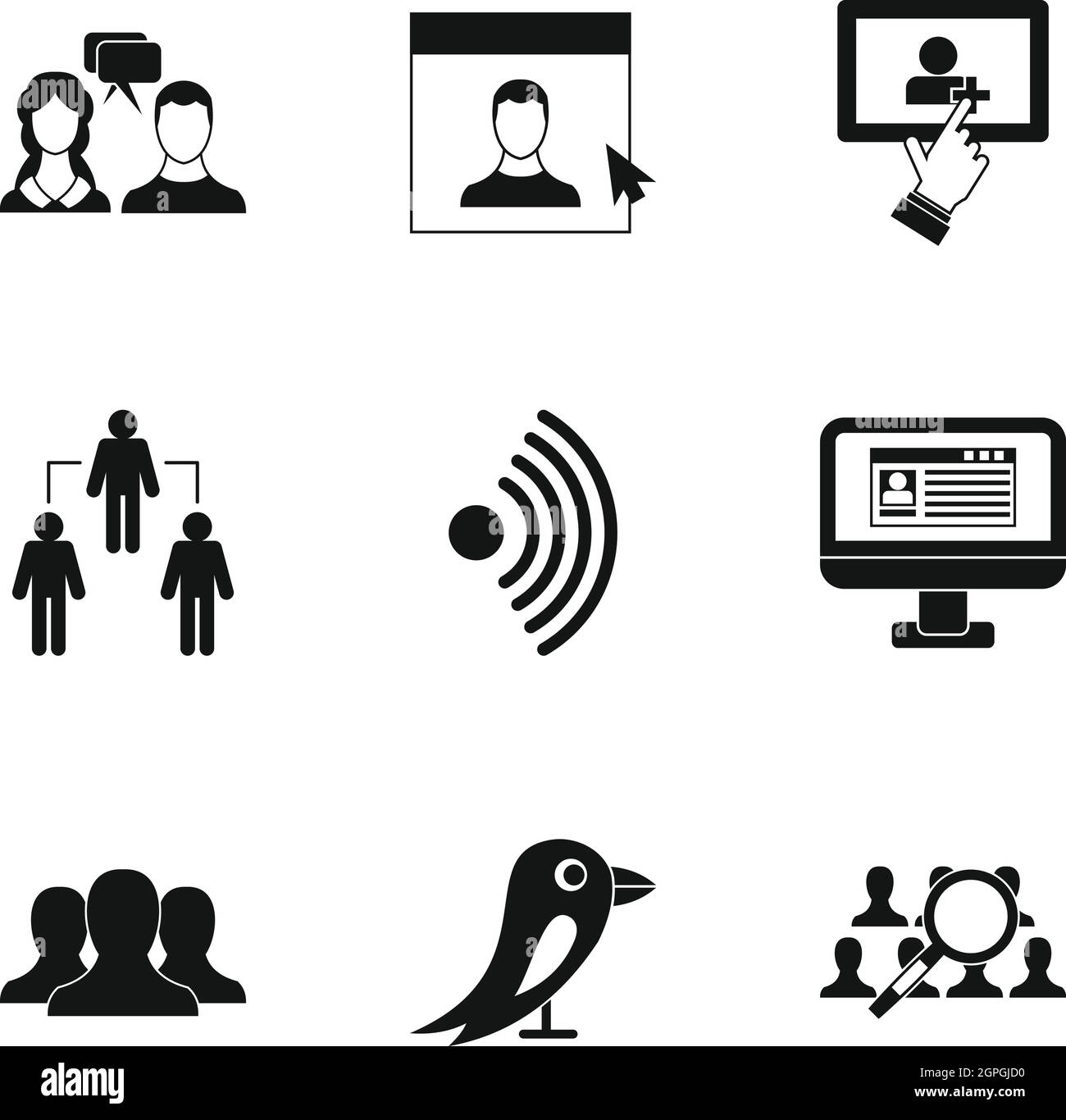 Communication icons set, simple style Stock Vector Image & Art - Alamy