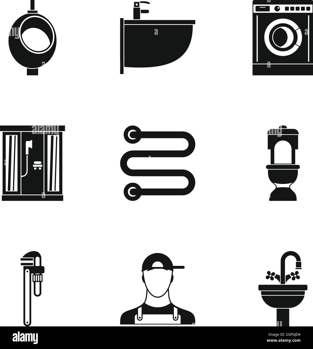 Bathroom icons set, simple style Stock Vector Image & Art - Alamy