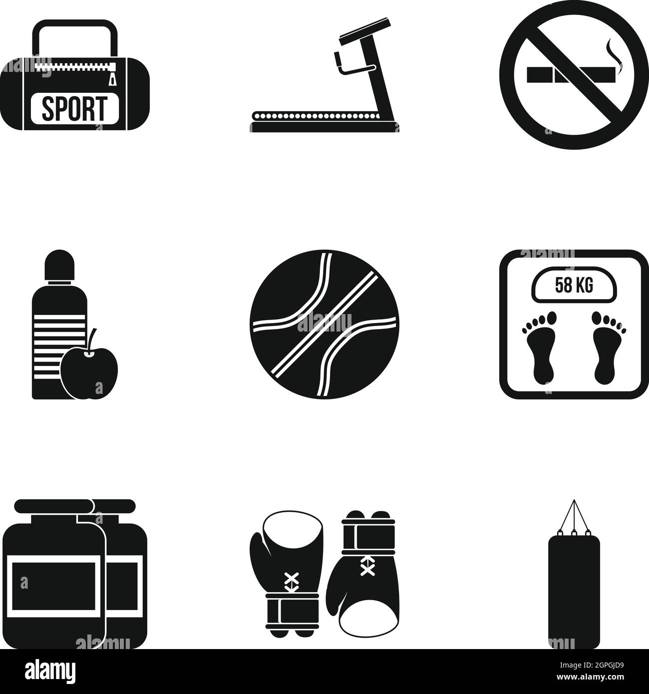 Fitness icons set, simple style Stock Vector Image & Art - Alamy