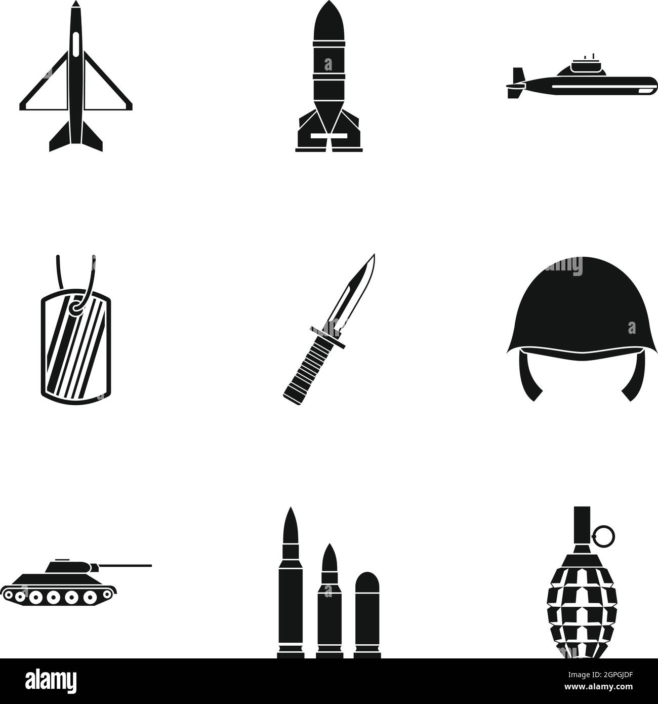 Military defense icons set, simple style Stock Vector Image & Art - Alamy