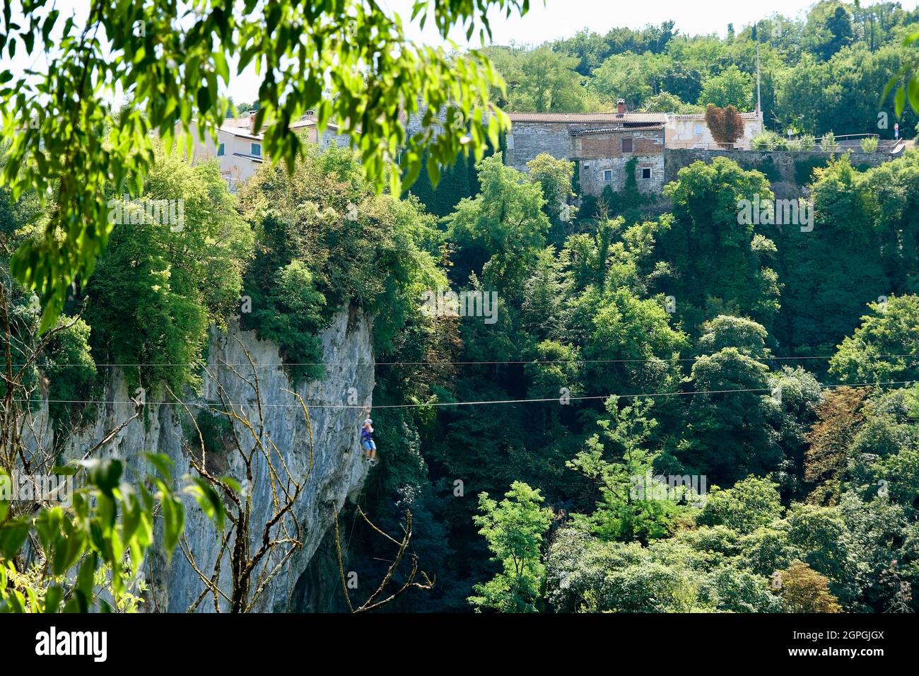 Croatia, Istria, Pazin, the caves of Pazin, zip line Stock Photo - Alamy