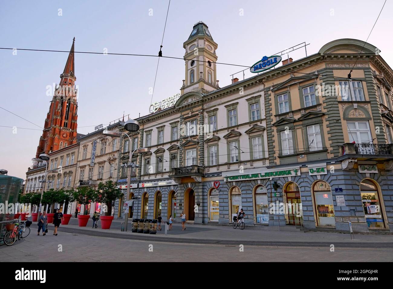 Croatia, Slavonia, Osijek, Church of St. Peter and St. Paul and Ante ...