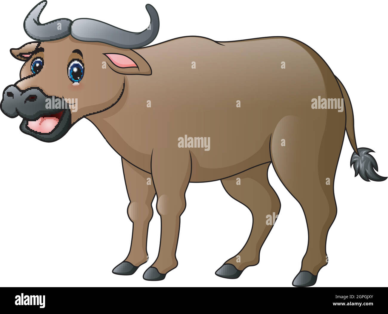 Vector illustration of Cute buffalo cartoon Stock Vector Image & Art ...