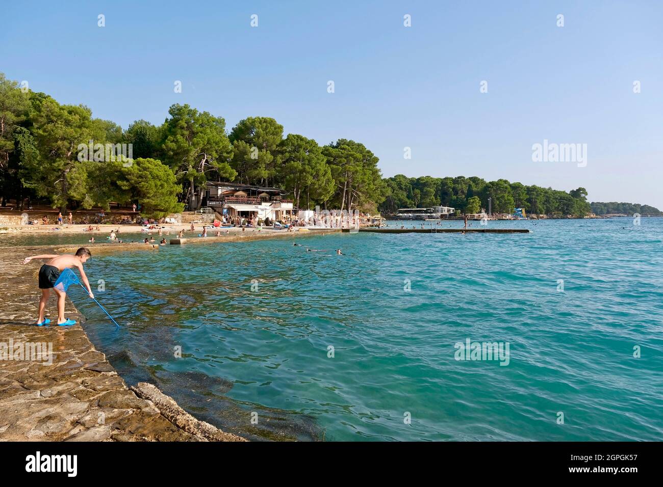 Croatia, Istria, Adriatic coast, Porec, the beach Stock Photo - Alamy
