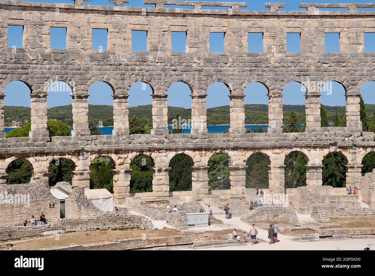 Roman amphitheatre and mediterranean coast hi-res stock photography and ...