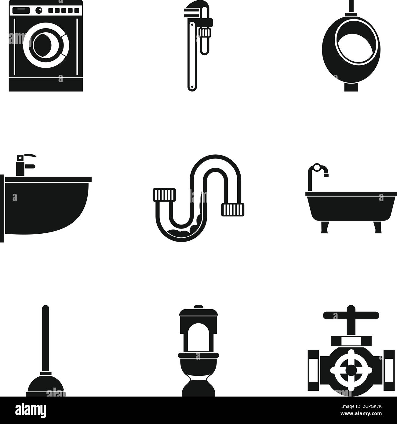 Plumbing icons set, simple style Stock Vector Image & Art - Alamy