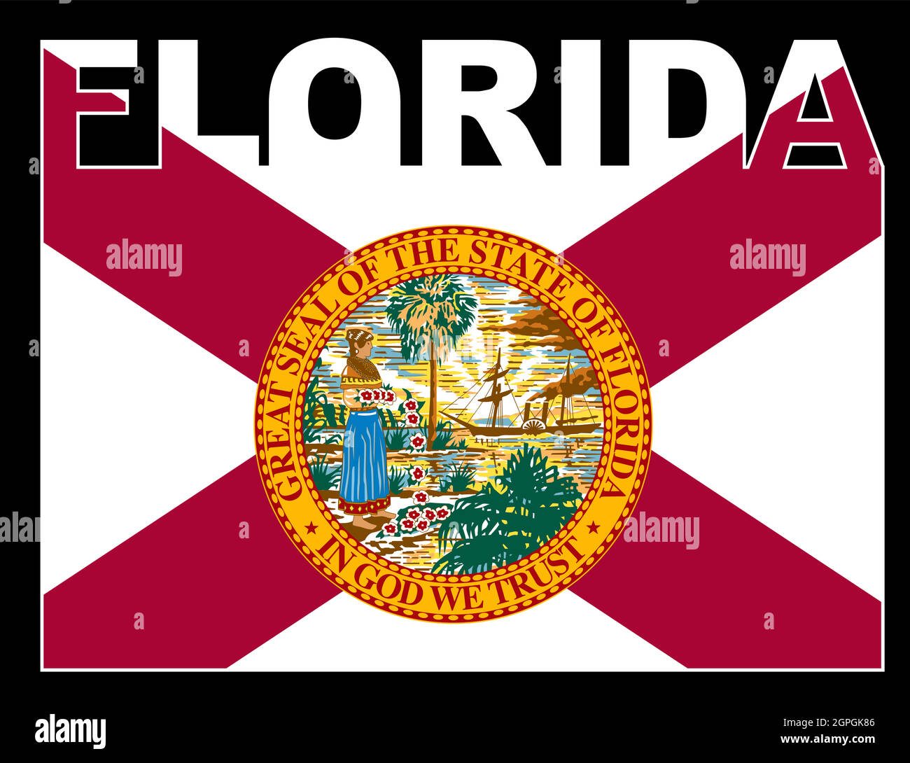 Florida Text Flag Stock Vector Image & Art - Alamy