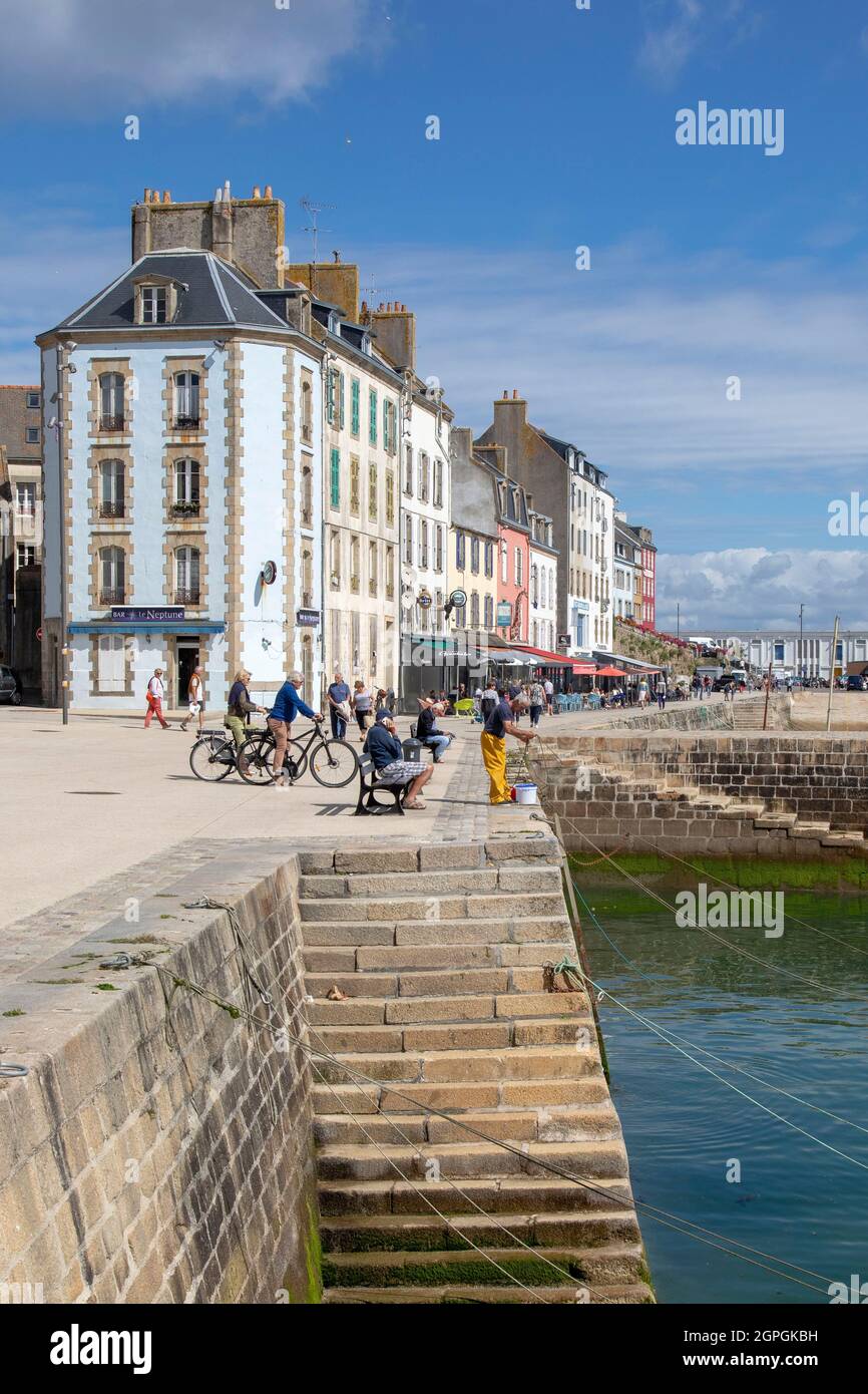 France, Finistere, Cornouaille, Douarnenez, Rosmeur harbour Stock Photo ...