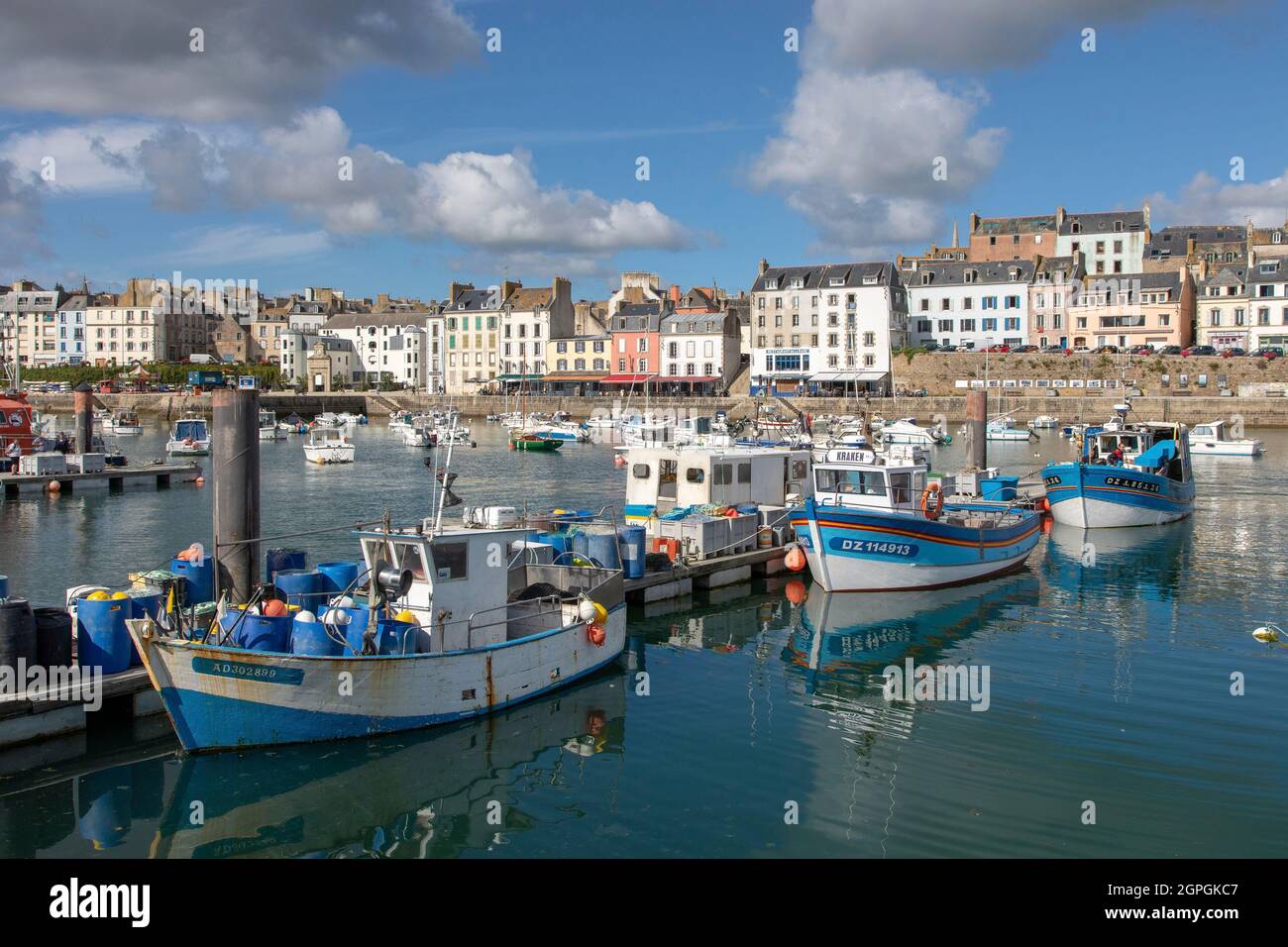 France, Finistere, Cornouaille, Douarnenez, Rosmeur harbour Stock Photo ...