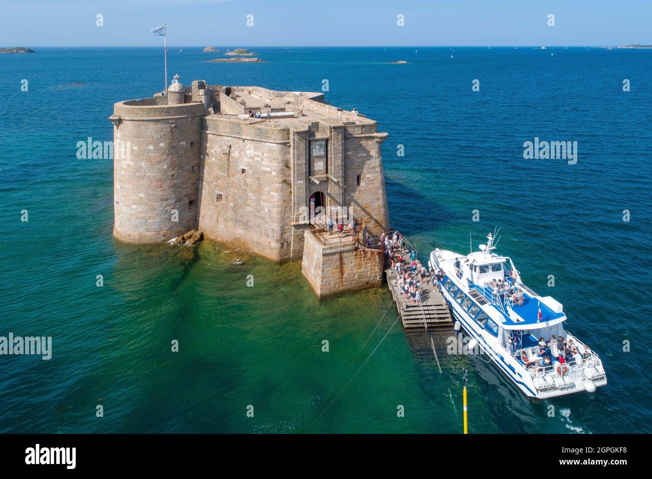 France, Finistere, Baie de Morlaix, Plouezoc'h, Chateau du Taureau (the ...