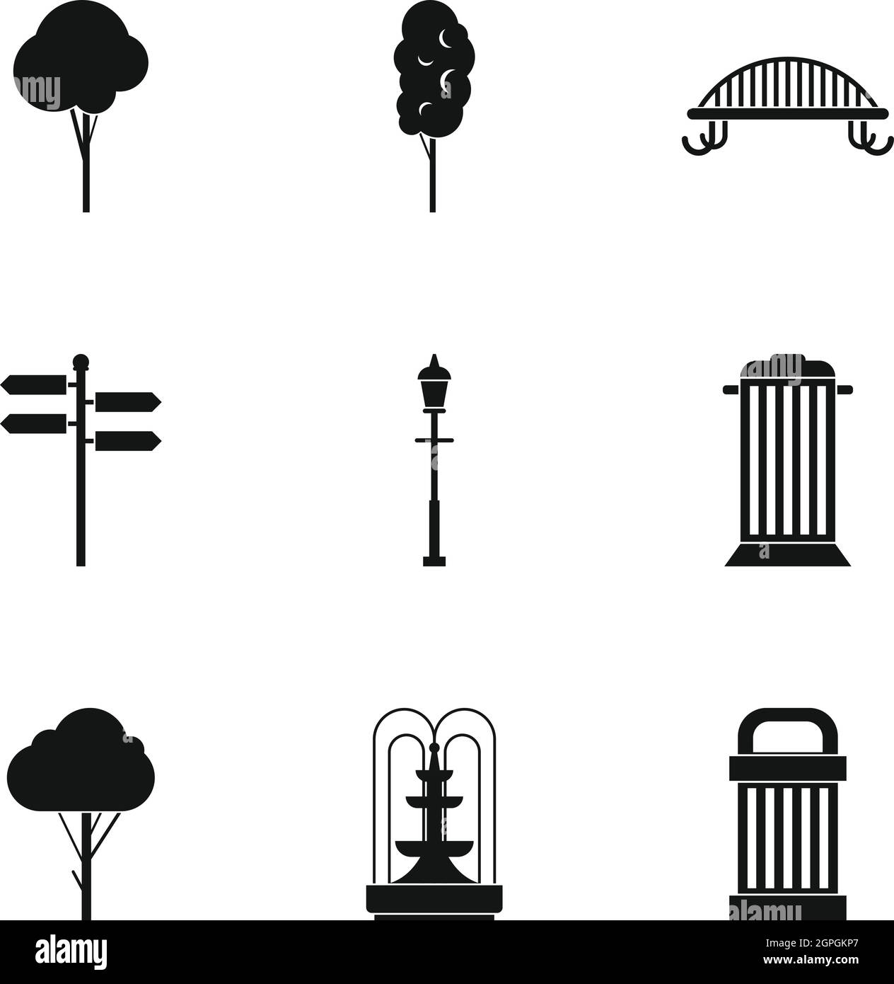 Park icons set, simple style Stock Vector Image & Art - Alamy