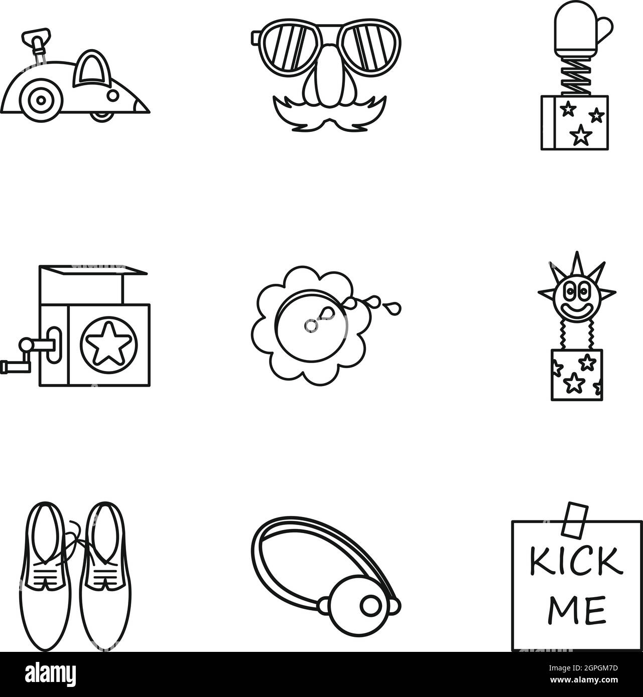 Funny joke icons set, outline style Stock Vector Image & Art - Alamy