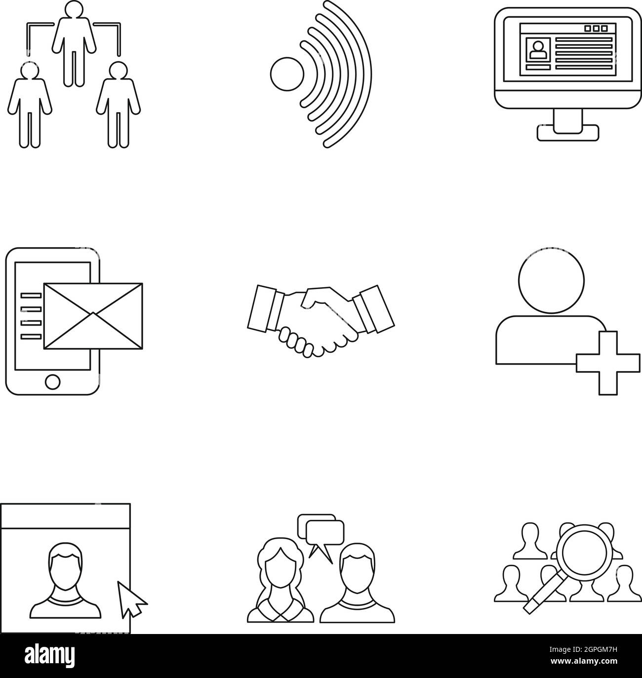 Letter icons set, outline style Stock Vector Image & Art - Alamy