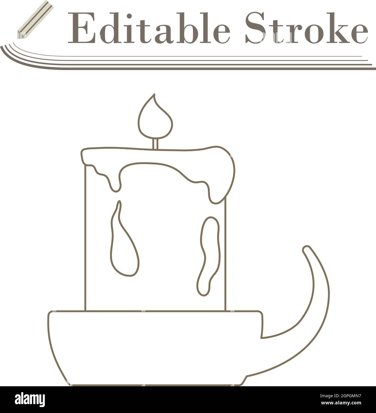 Burning candle in white Stock Vector Images - Alamy