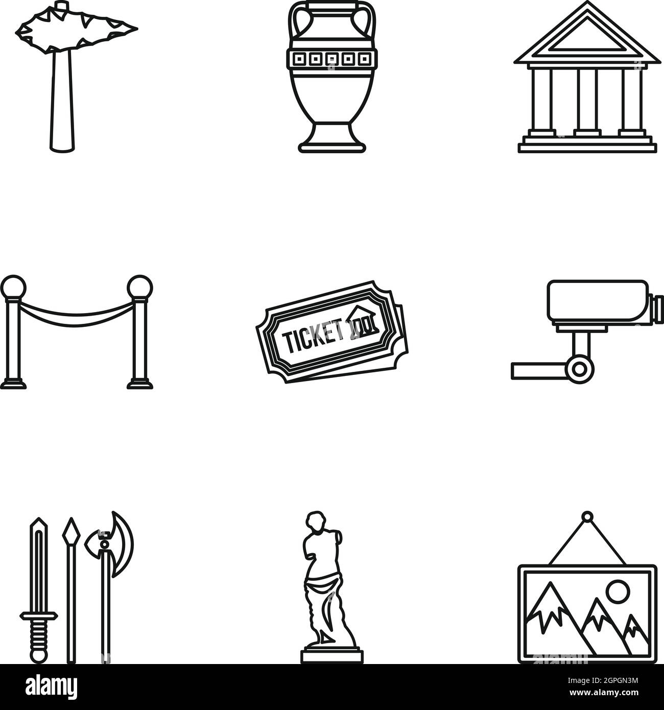 Exhibit icon outline collection Stock Vector Images - Alamy