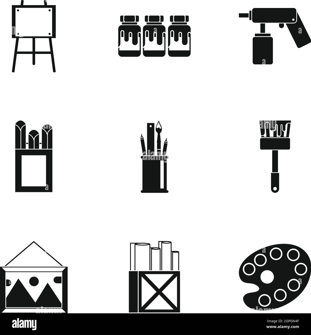 Art icons set, simple style Stock Vector Image & Art - Alamy