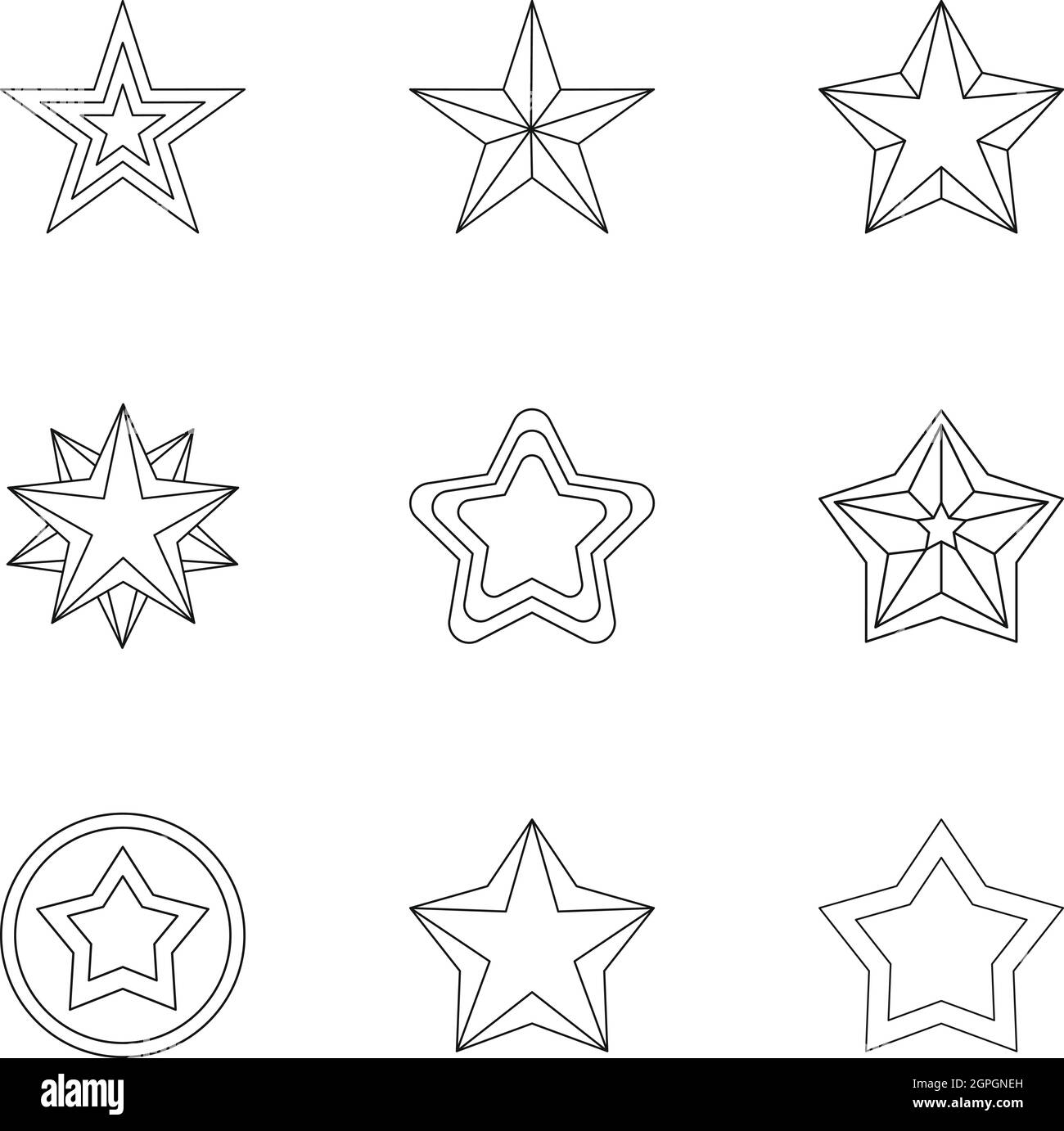 Types of stars icons set, outline style Stock Vector Image & Art - Alamy