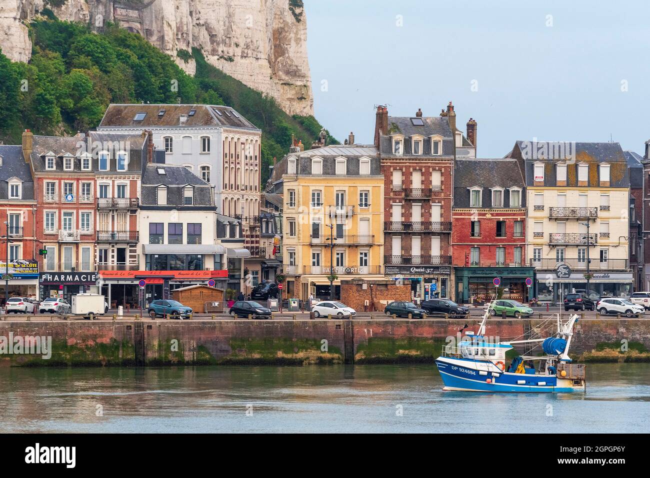 France, Seine Maritime, Le Treport, the port and fishing boat Stock ...