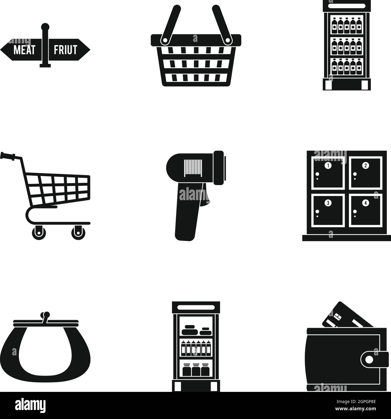Supermarket icons set, simple style Stock Vector Image & Art - Alamy