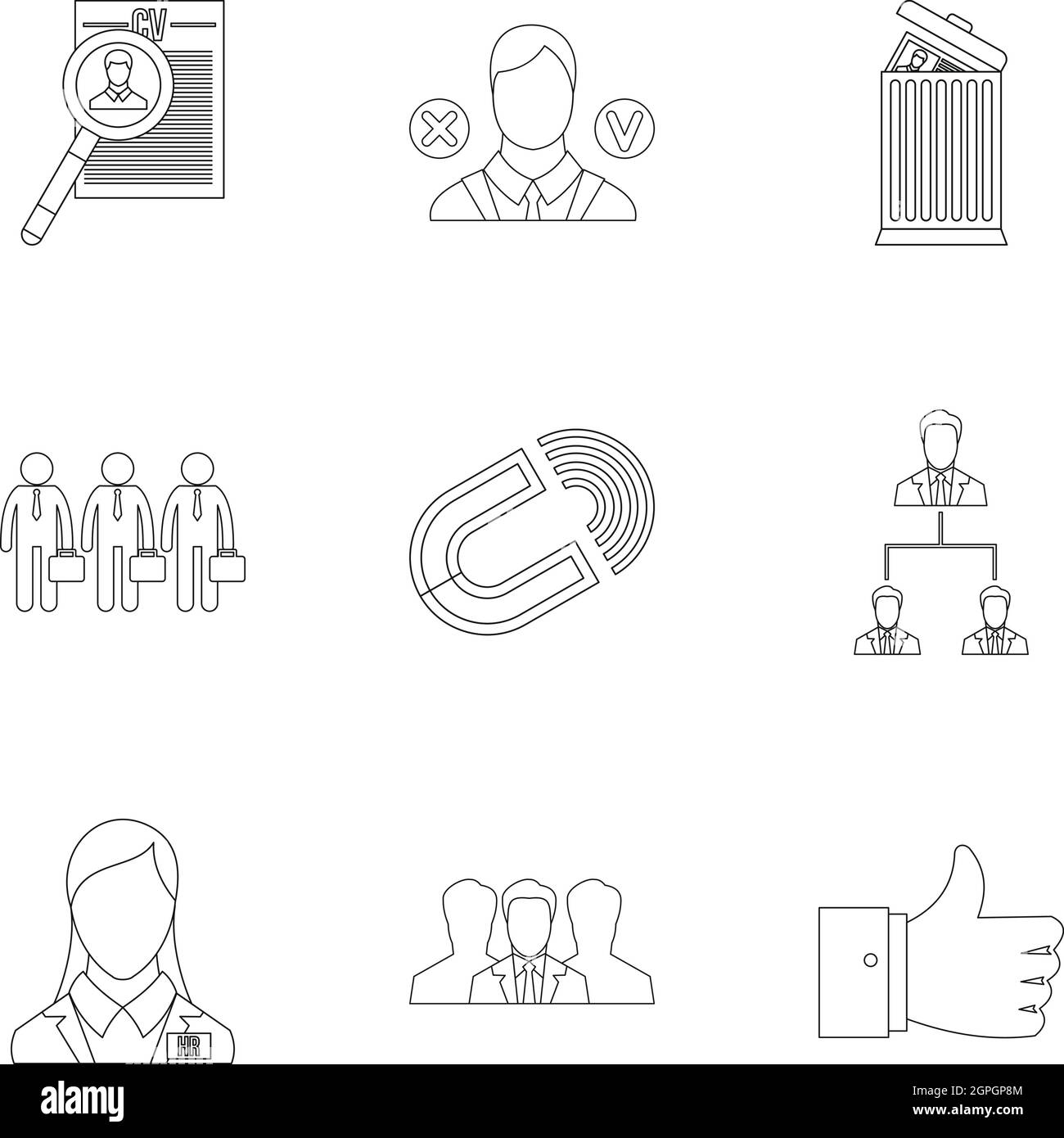 Team icons set, outline style Stock Vector Image & Art - Alamy