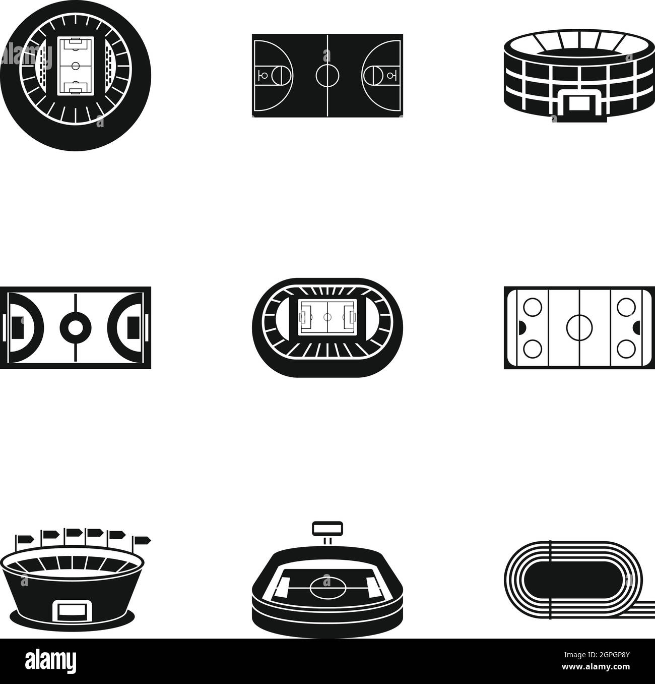 Sports stadium icons set, simple style Stock Vector Image & Art - Alamy