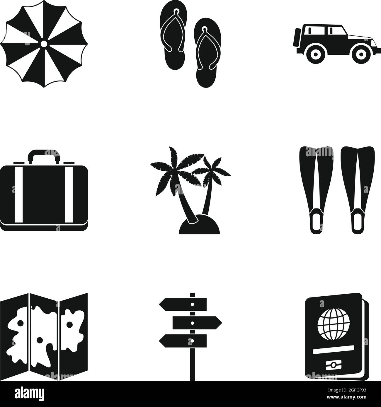 Travel leisure icons Black and White Stock Photos & Images - Alamy