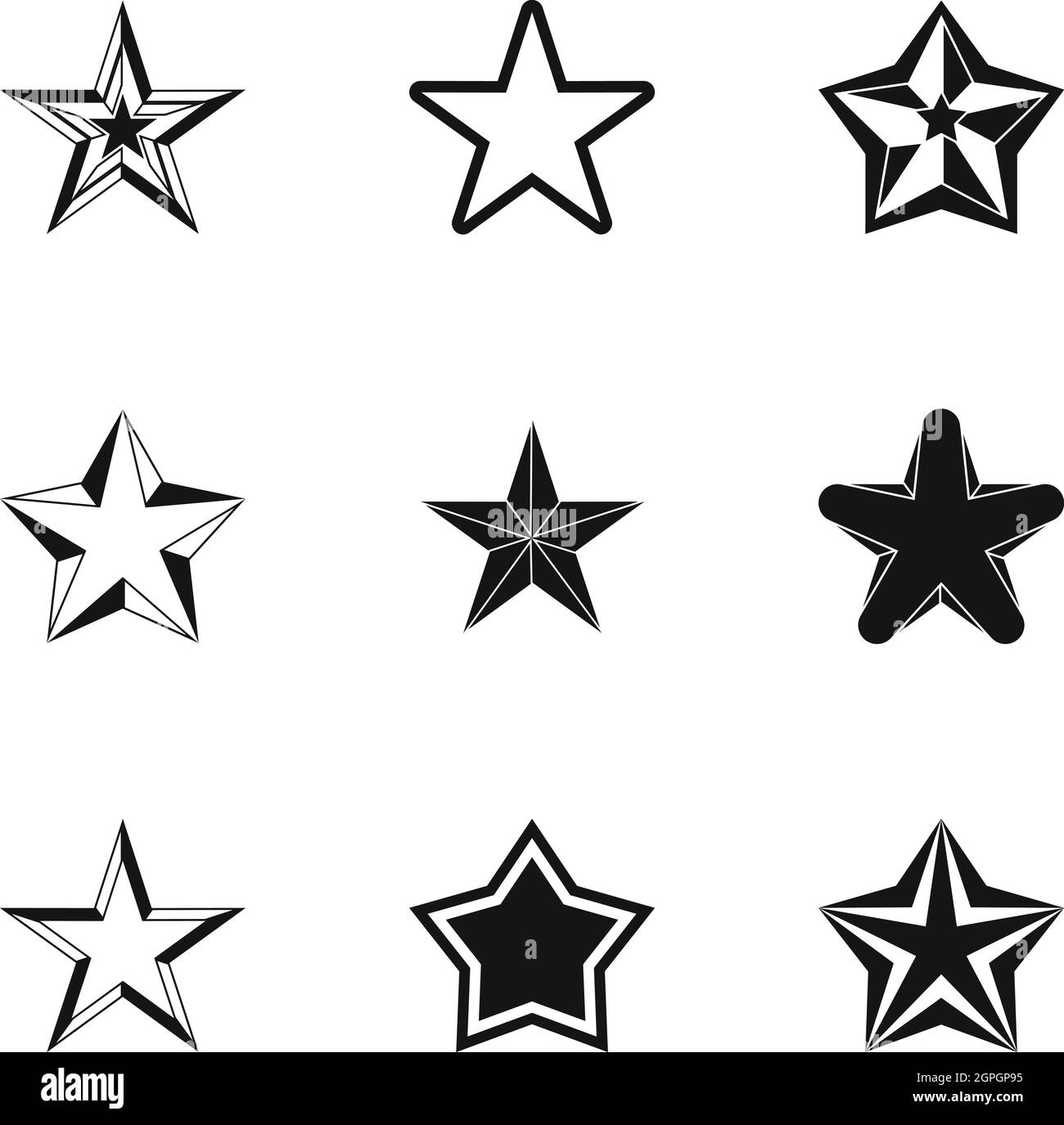 Types of stars icons set, simple style Stock Vector Image & Art - Alamy