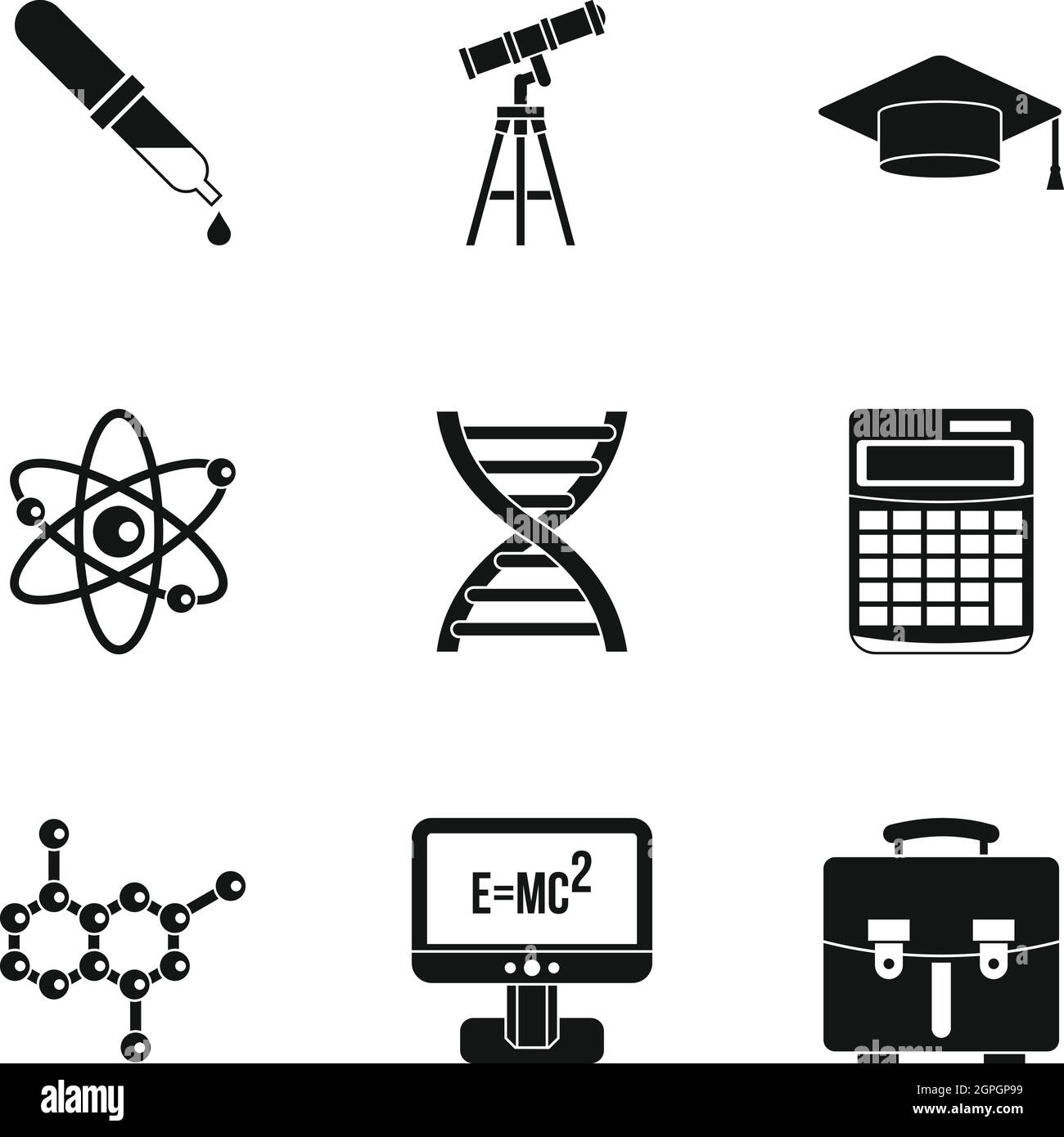 Scientific research icons set, simple style Stock Vector Image & Art ...
