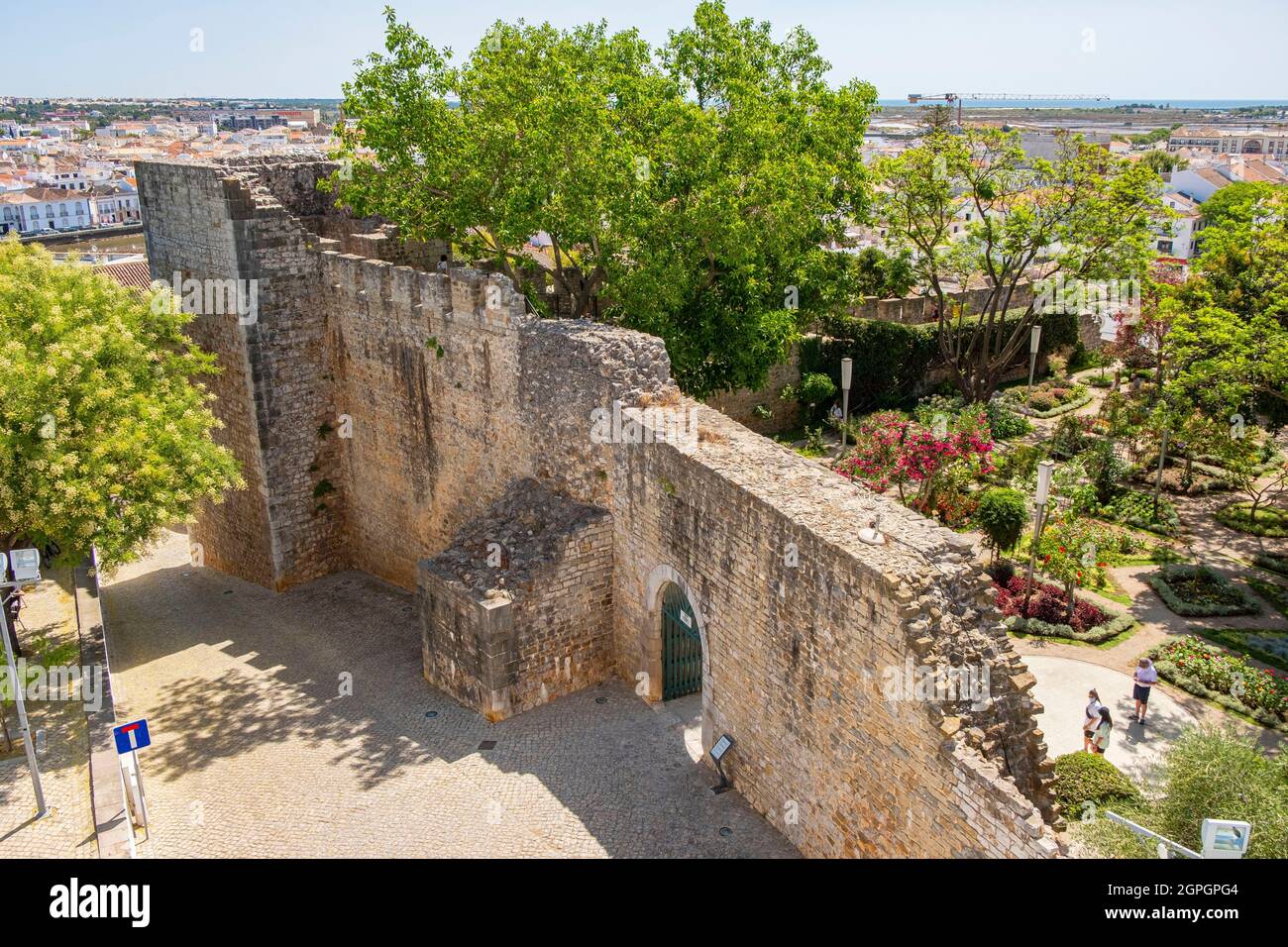 Portugal, Algarve, Tavira, the old town, castle (castelo) of Tavira ...